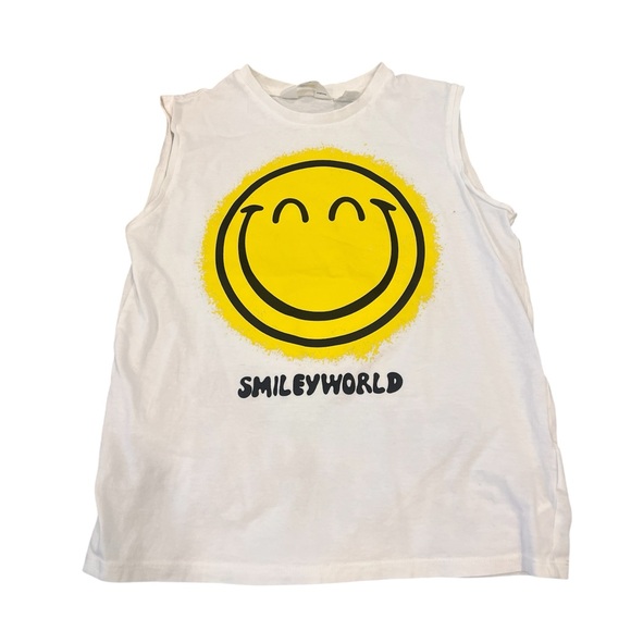 SmileyWorld | Shirts & Tops | Hm X Smiley World White Muscle Tee | Poshmark